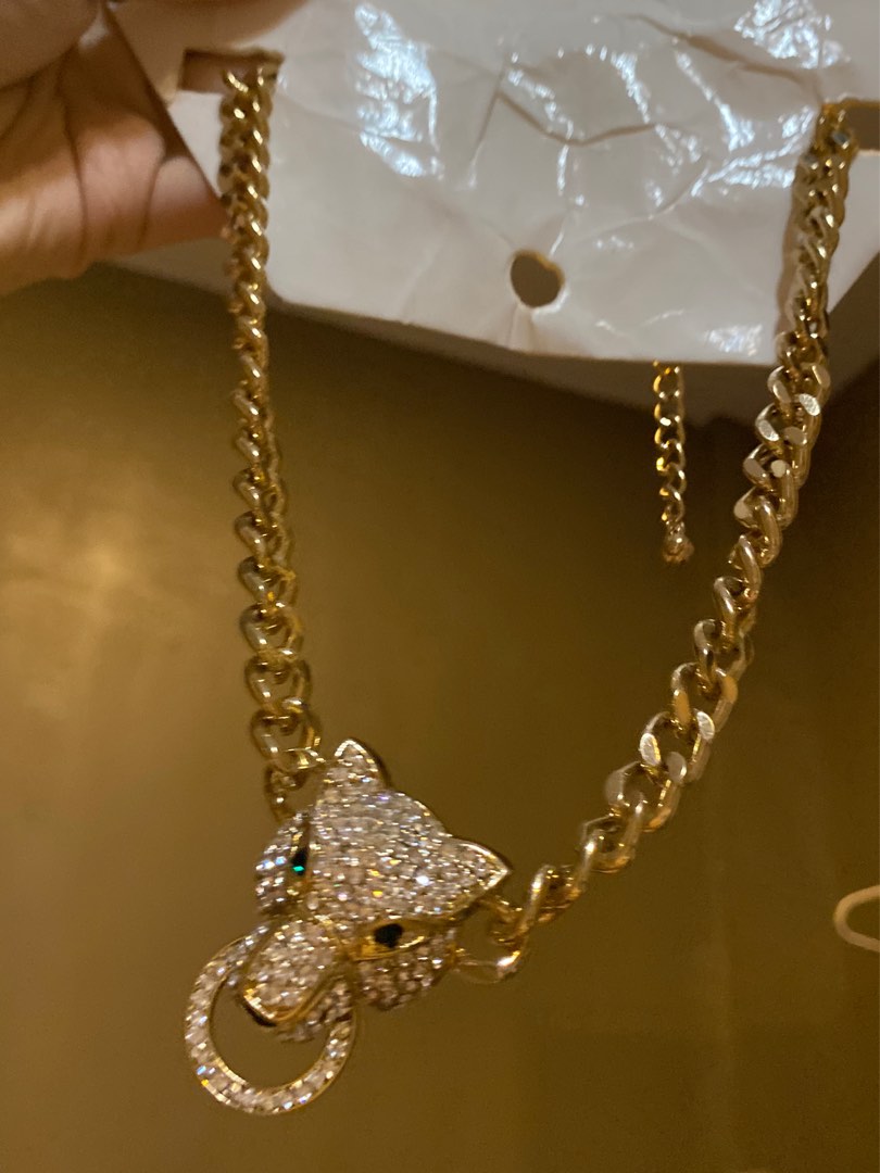 Gold Chain Iced Tiger Necklace from Forever 21, Women's Fashion ...