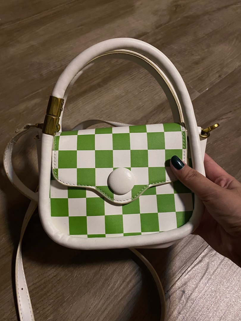 Green Checkered Bag ️, Women's Fashion, Bags & Wallets, Cross-body Bags ...