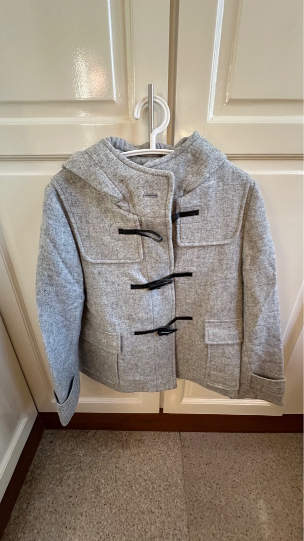 GU Grey Peacoat Winter Jacket, Women's Fashion, Coats, Jackets and ...