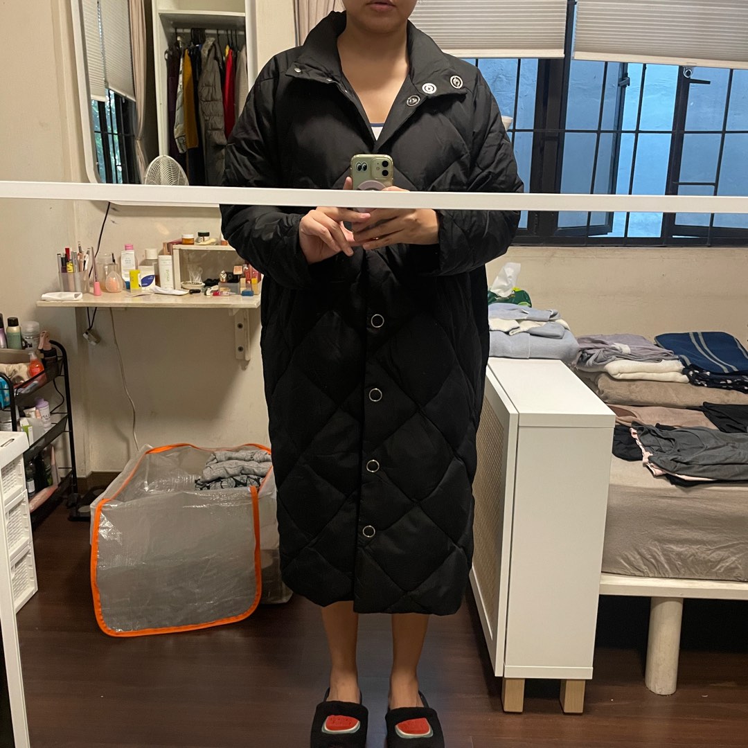 H&M Padding Long Coat, Women's Fashion, Coats, Jackets and Outerwear on Carousell