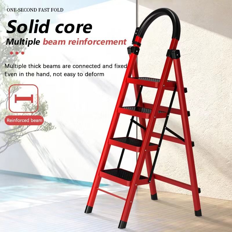 Household indoor folding ladder 5 bench ladder step ladder saves space ...