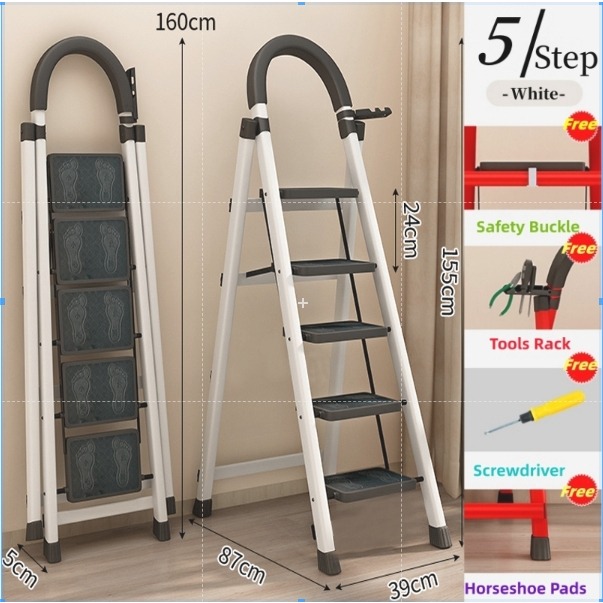 Household indoor folding ladder 5 bench ladder step ladder saves space ...