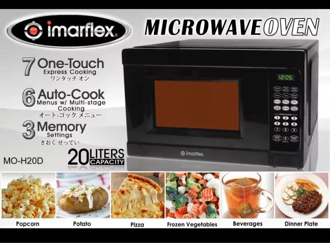 Imarflex MO-H20D Digital Microwave Oven 20L (Black), Furniture & Home ...