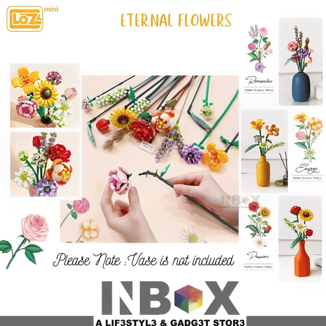 IN-BOX 1906 Eternal Flowers mini blocks, Hobbies & Toys, Toys & Games ...
