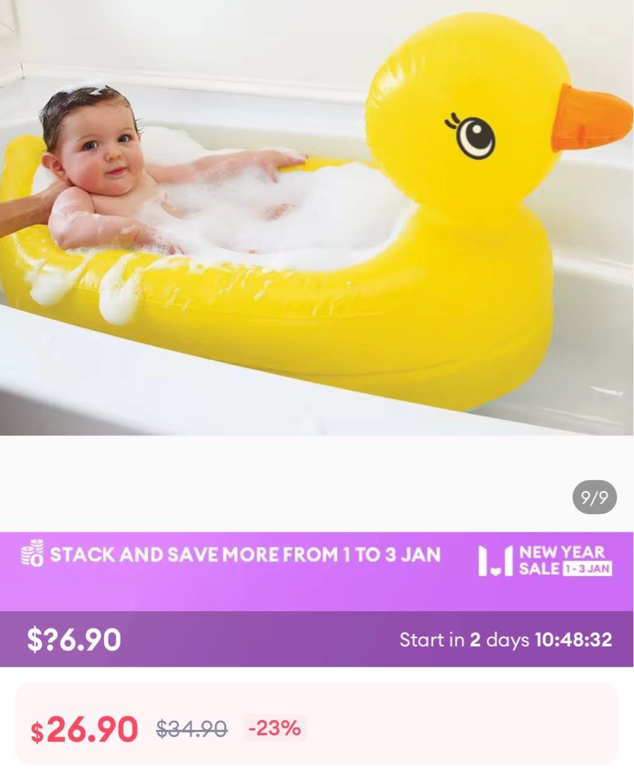 Inflatable Safety Duck Tub (good for travelling), Babies & Kids ...