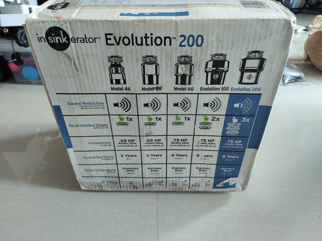 Insinkerator Evolution 200 Garbage Dispose 240v, TV & Home Appliances ...