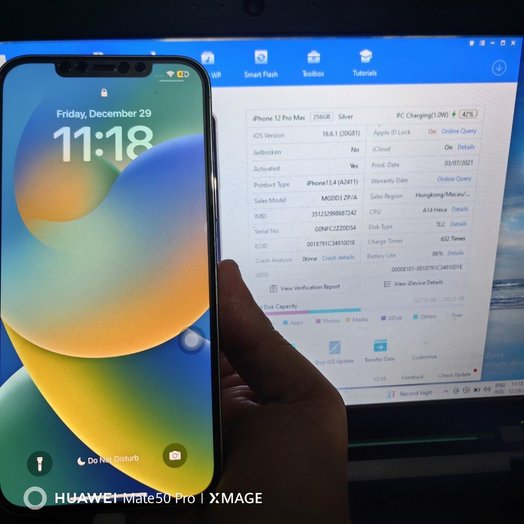 iPhone 12 promax 256gb 5G factory unlocked ntc approve 85bh, Mobile ...