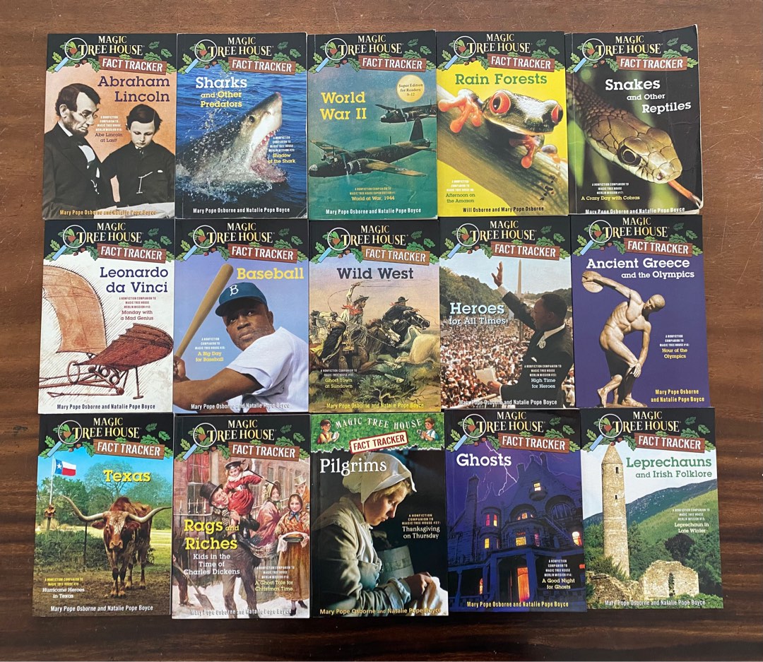 Magic Treehouse Fact Tracker Books - $3 each, Hobbies & Toys, Books ...