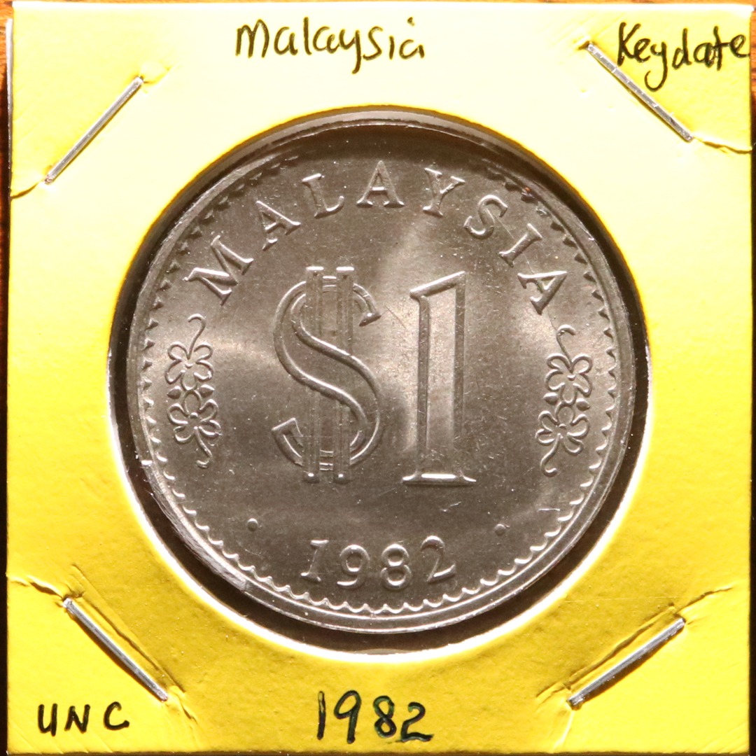 Malaysia RM1 UNC Keydate 1982 Lowest Mintage 1st Series Circulation ...