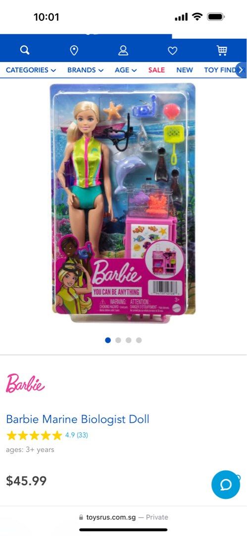 Marine Biology Barbie, Hobbies & Toys, Toys & Games on Carousell