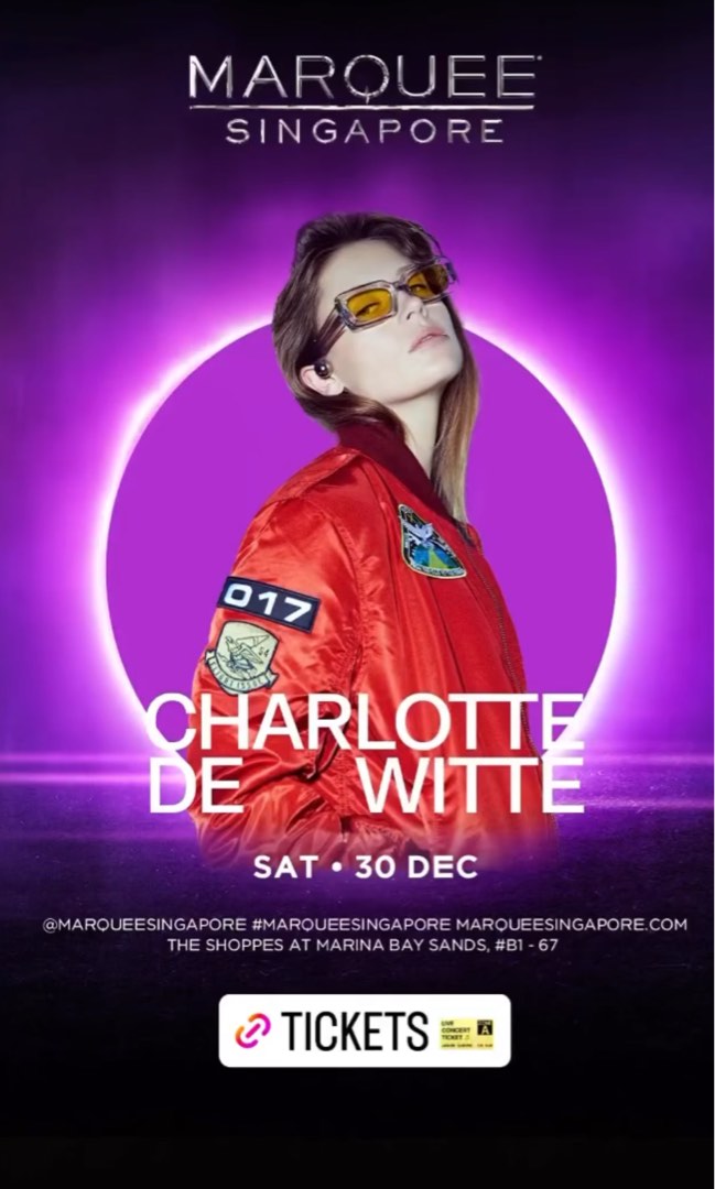 Marquee 30 dec Charlotte De Witte, Tickets & Vouchers, Event Tickets on Carousell