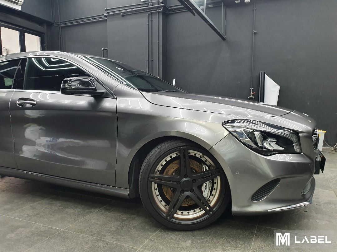 Mercedes-Benz CLA Shooting Brake Full Vinyl Wrap - PET Liquid Metal ...