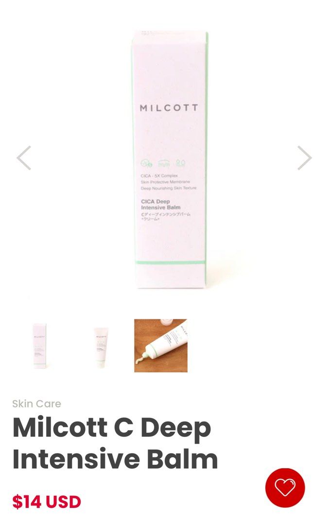 Milcott Cica Deep Intensive Balm, Beauty & Personal Care, Face, Face ...