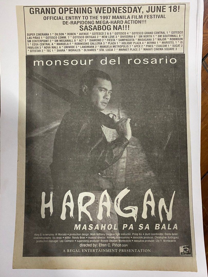 monsour del rosario as Harangam masahol pa sa Bala - Old Newspaper ...