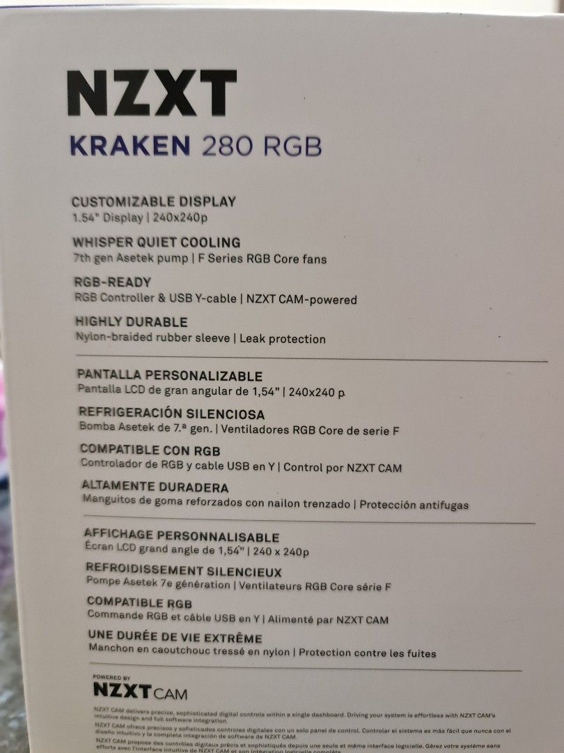 NZXT Kraken RGB AIO 280mm, Computers & Tech, Parts & Accessories ...