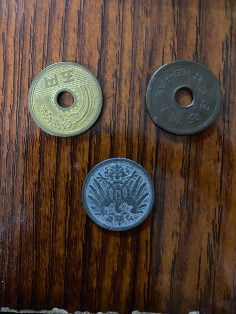 Old Vintage Vtg Antique Japanese Coin Japan 5 Yen Lucky Coin CH UNC ...