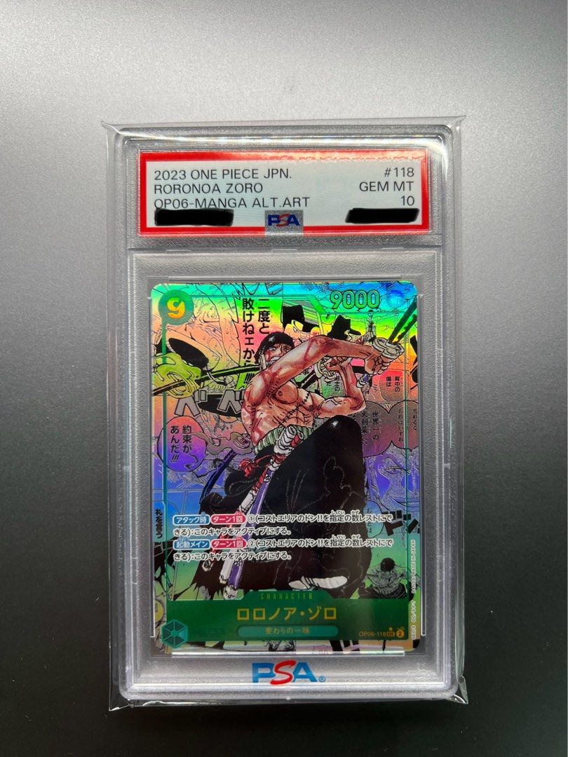 Manga Zoro OP06 PSA 10 OP06-118, Hobbies & Toys, Toys & Games on Carousell