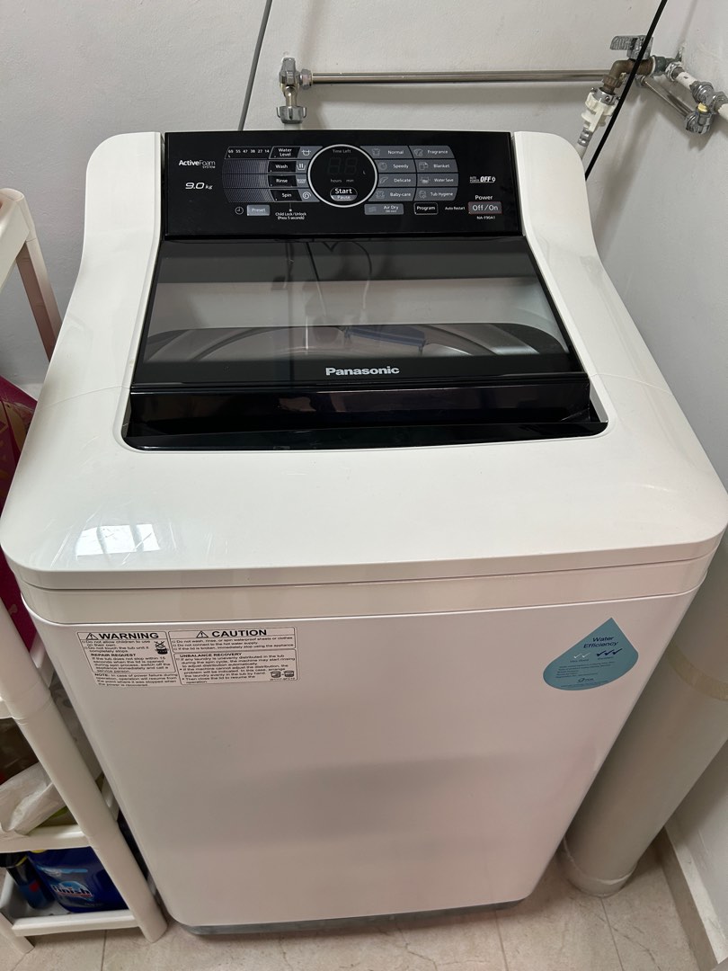Panasonic washing machine 9kg Washer NA-F90A1WRQ, TV & Home Appliances ...