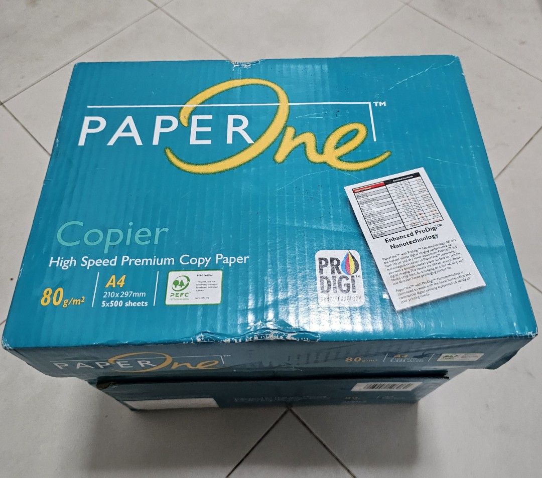 Paper One A4 Paper 5 Ream Box, Computers & Tech, Printers, Scanners ...
