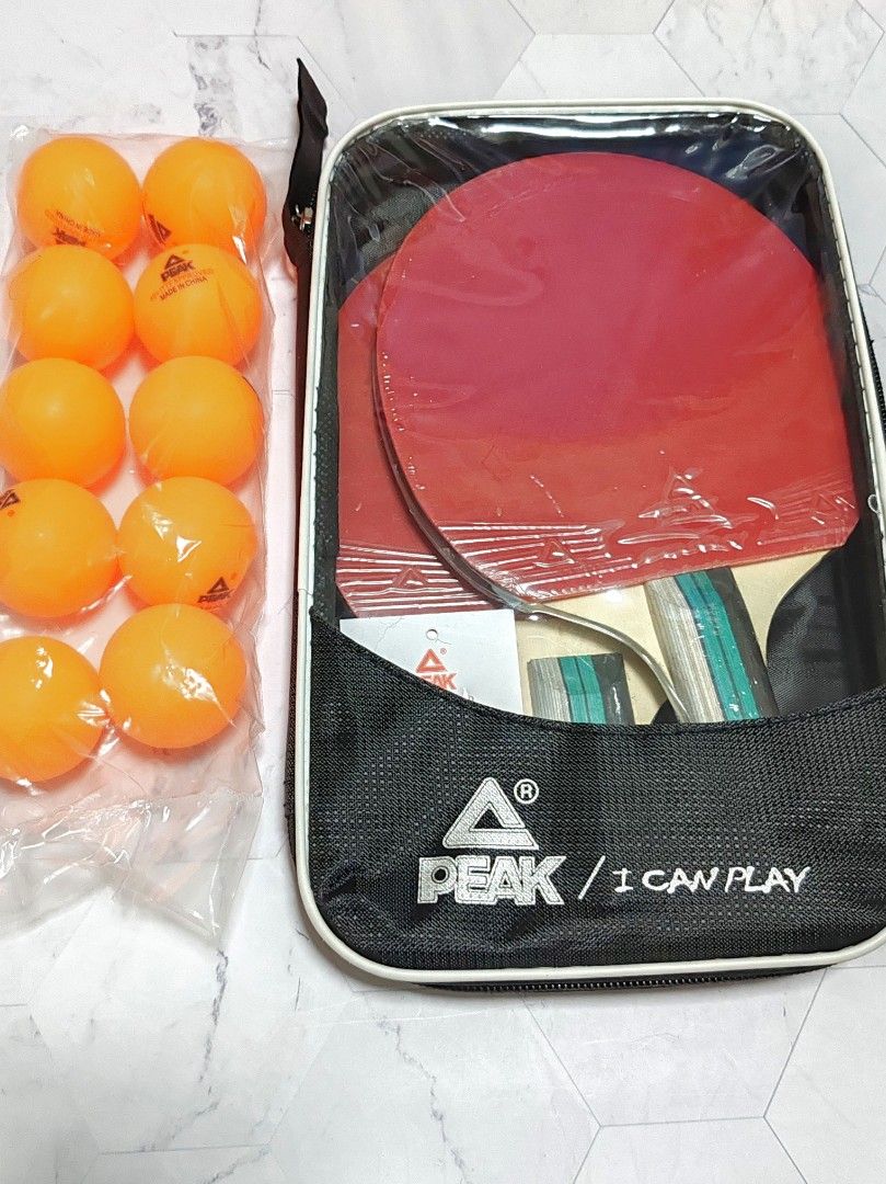 PEAK Table Tennis Rackets Bat + Bag + Table Tennis Ball Pingpong Set ...