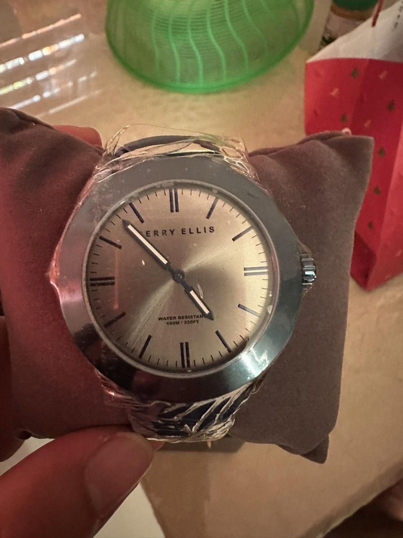 Perry Ellis Slim Line Watch with 42mm Blue dial, with a blue leather ...