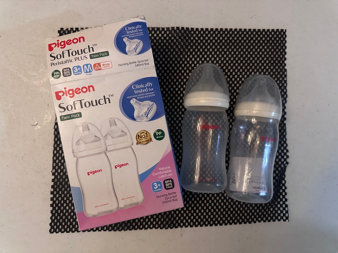 Pigeon Baby Bottles 240ml (Twin Pack), Babies & Kids, Nursing & Feeding ...