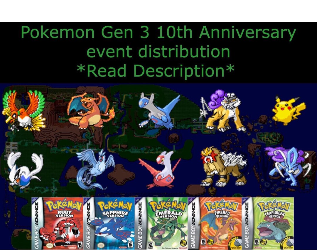 Pokemon 10th Anniversary Gen III Distribution, Video Gaming, Video Games, Nintendo on Carousell