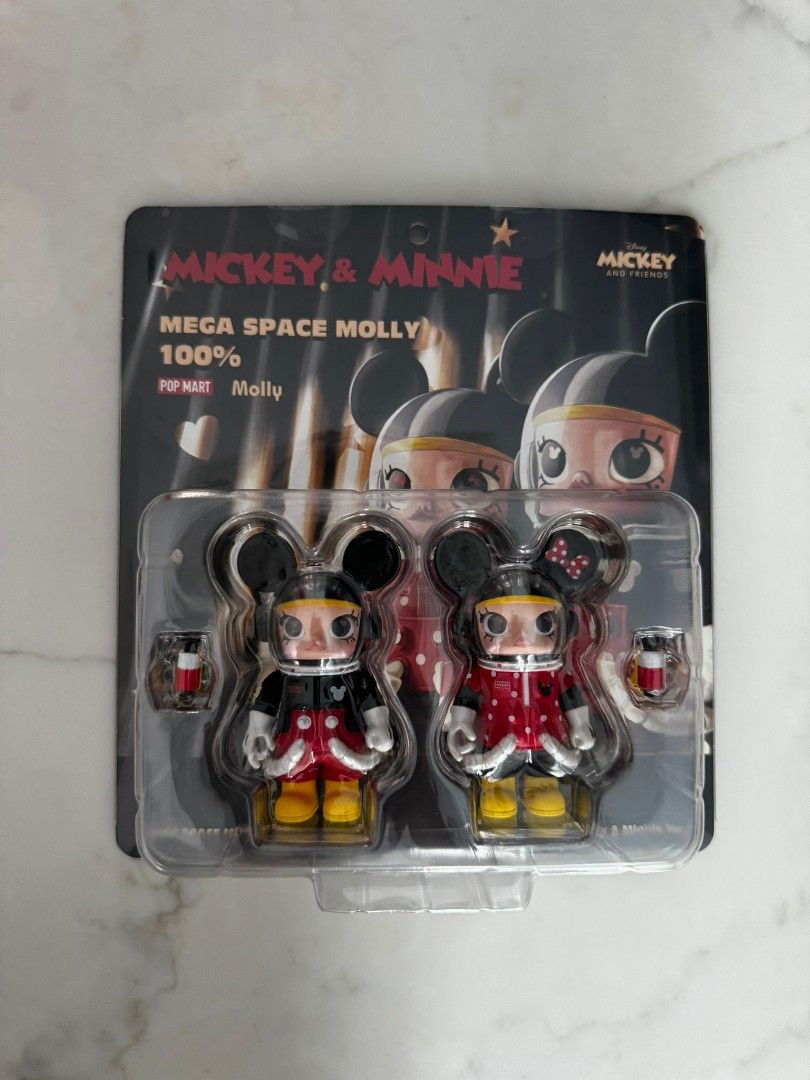 Popmart Mickey and Minnie space molly 100%, Hobbies & Toys, Toys ...