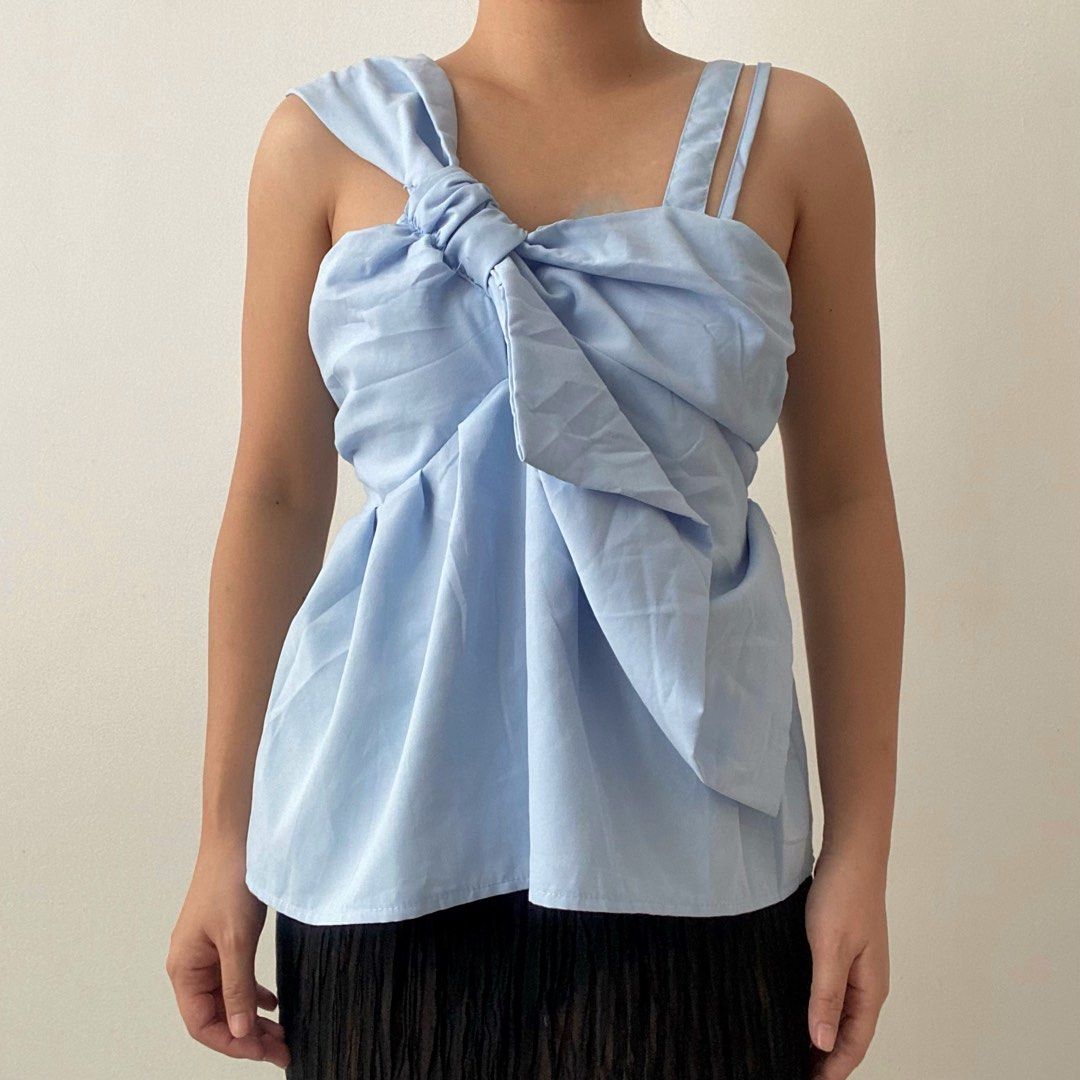Powder blue top, Women's Fashion, Tops, Others Tops on Carousell
