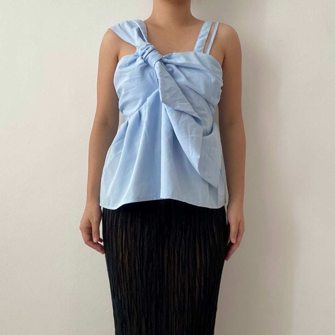 Powder blue top, Women's Fashion, Tops, Others Tops on Carousell