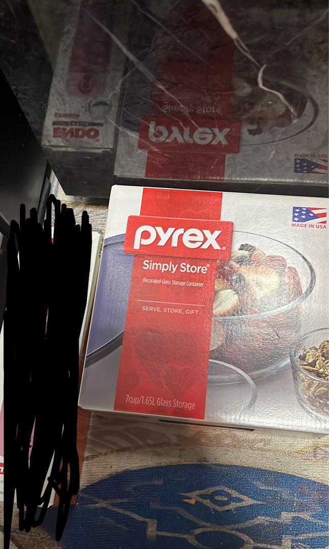 Pyrex Decorated Glass Storage container, Furniture & Home Living ...