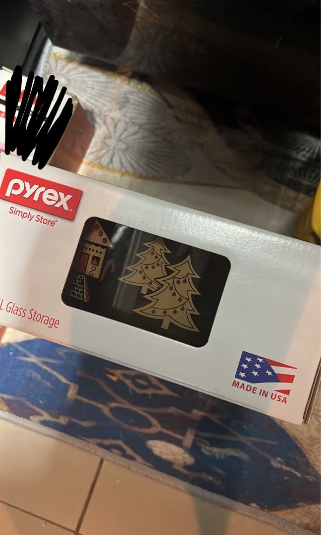 Pyrex Decorated Glass Storage container, Furniture & Home Living ...