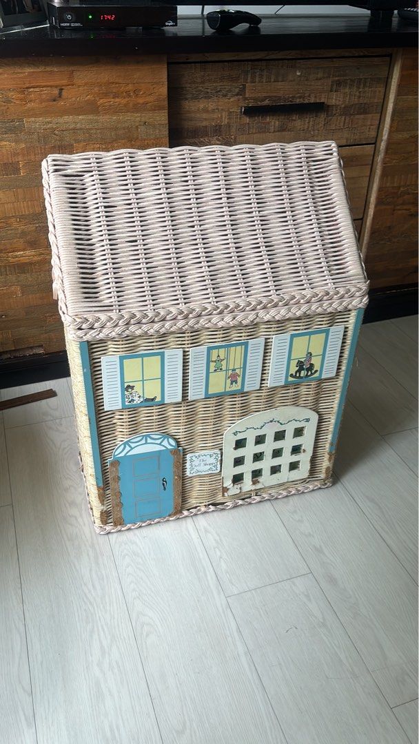 Rattan storage doll house box, Furniture & Home Living, Furniture ...