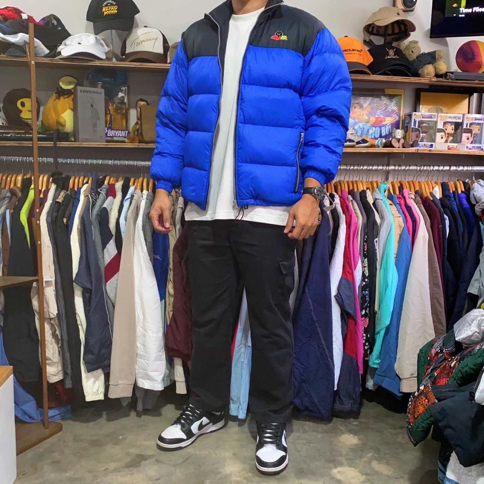 Red Fox Outdoor System Blue Nylon Puffer Down Jacket, Men's Fashion ...