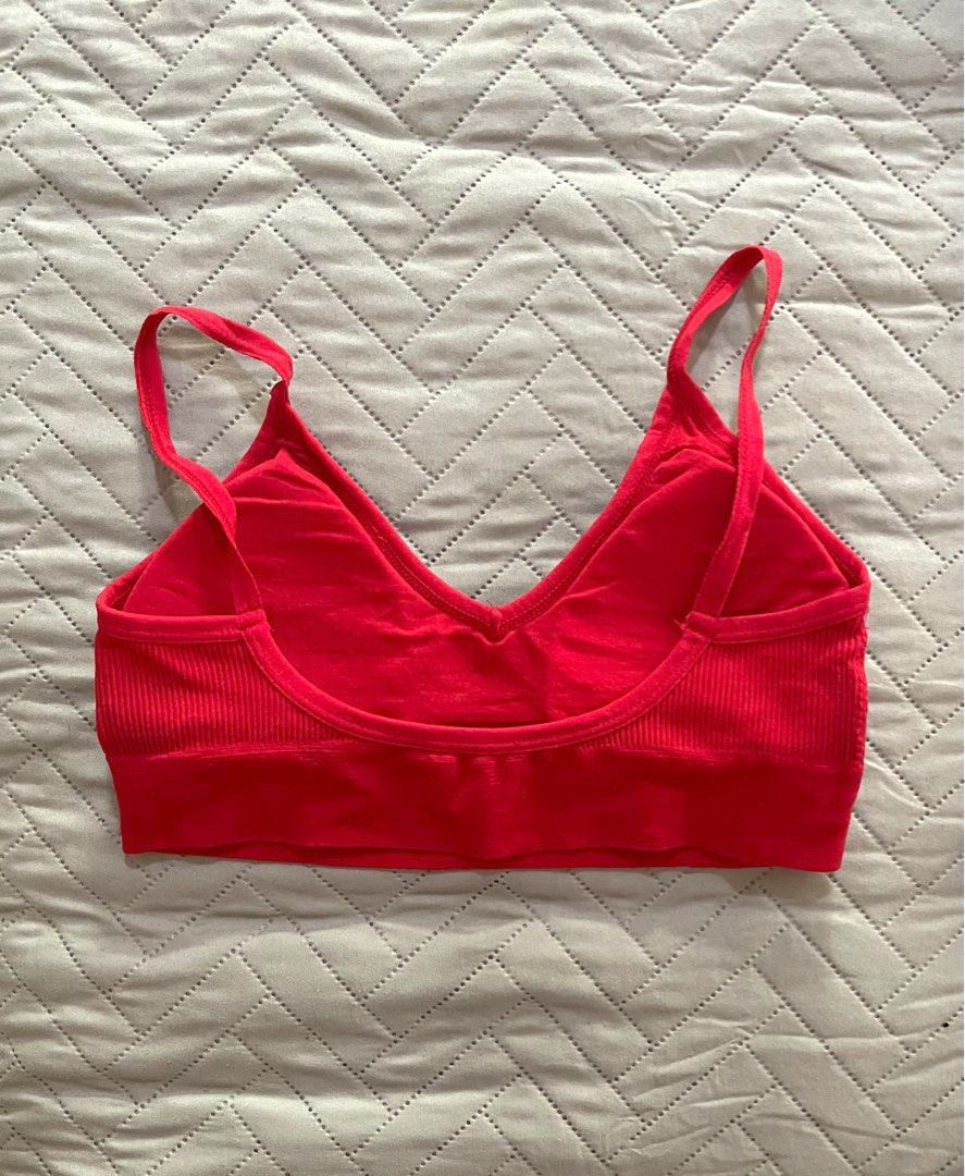 Ribbed red bralette, Women's Fashion, Undergarments & Loungewear on ...