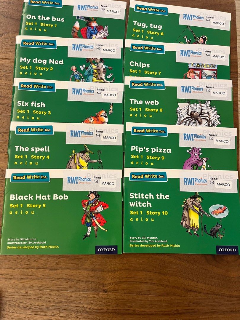 [已售]RWI, Read Write Inc, Green, storybook 1-10, 興趣及遊戲, 書本 & 文具, 教科書 ...
