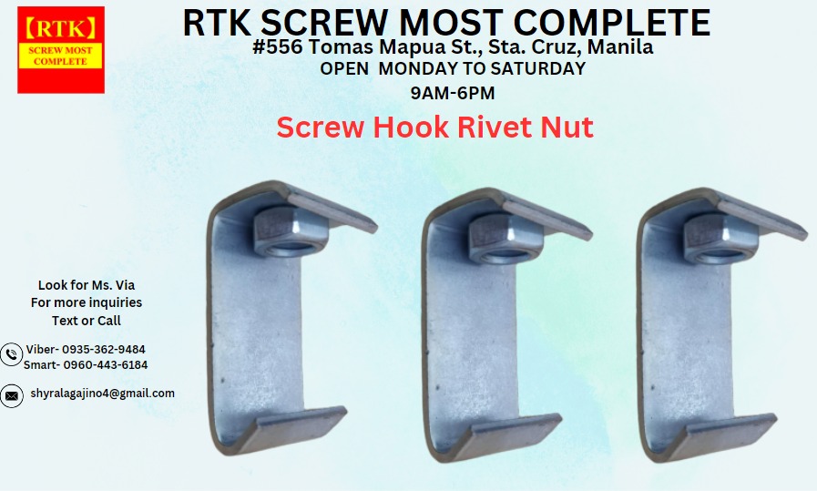 Screw Hook Rivet Nut, Commercial & Industrial, Construction Tools ...