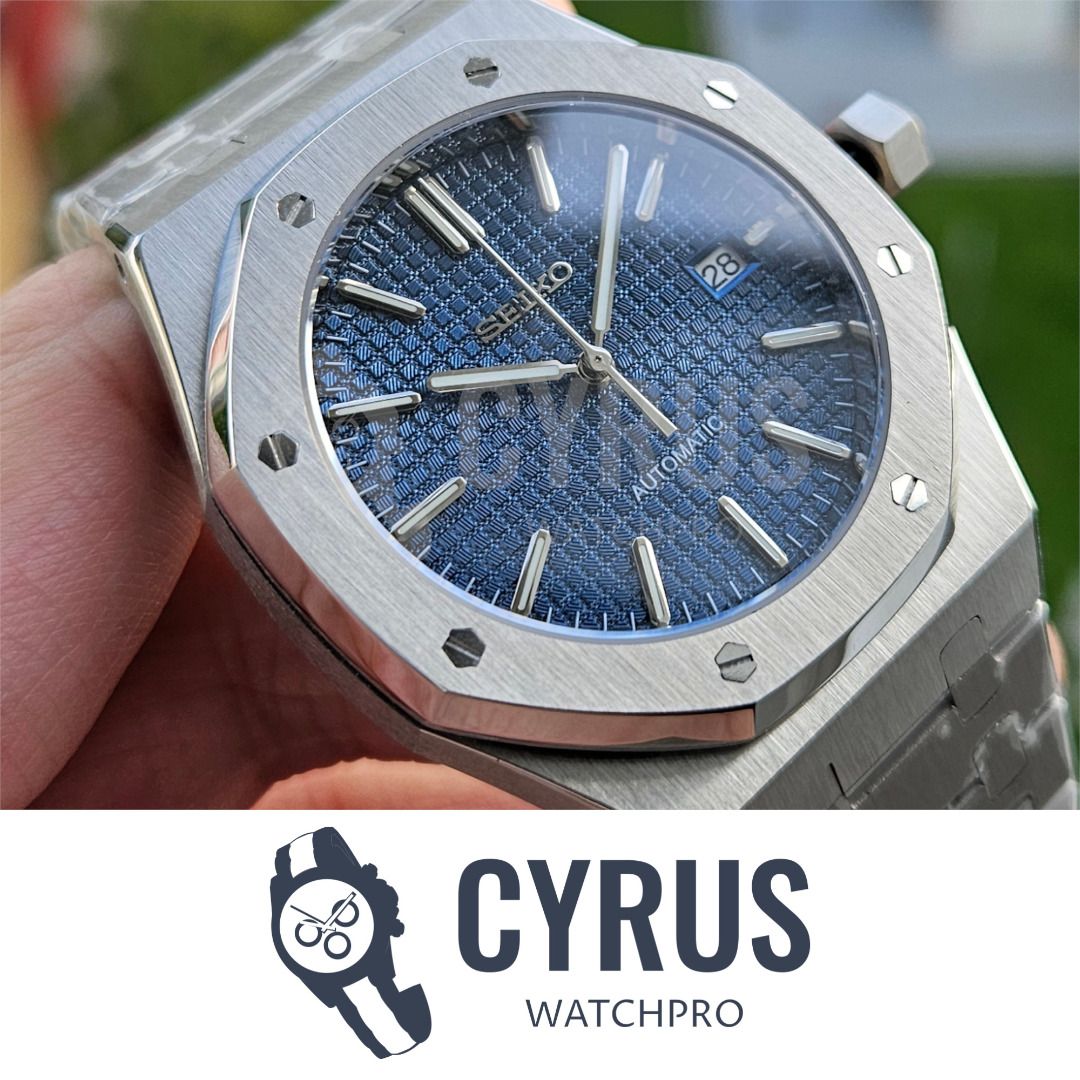 Seiko Mod "Royal Oak" 41mm NH35 Automatic Movement Sports Watch Branded ...