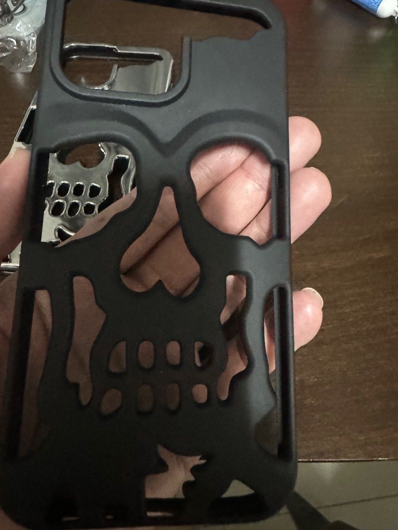 Skeleton casing iphone15 promax / black and silver, Mobile Phones ...