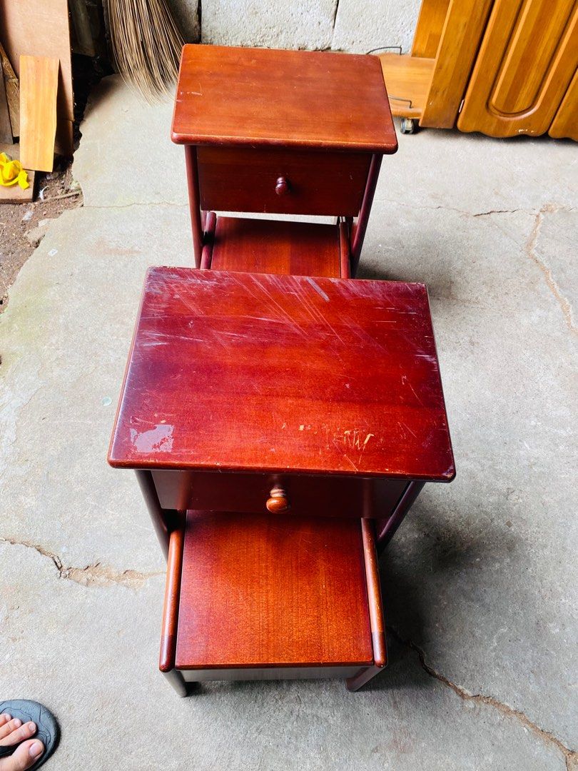 SOLID WOOD STEP LADDER WITH STORAGE AND DRAWER IN GOOD CONDITION SIZE ...