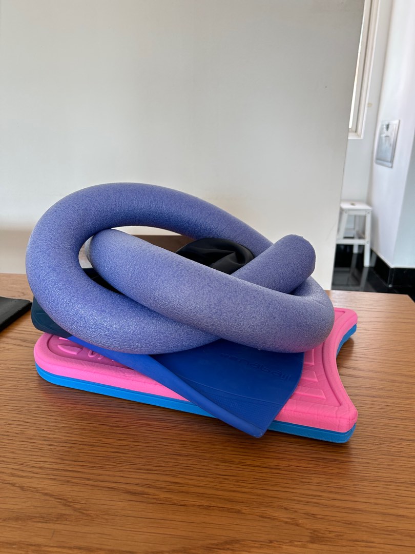 Swimming Float, cap and flippers, Sports Equipment, Sports & Games ...