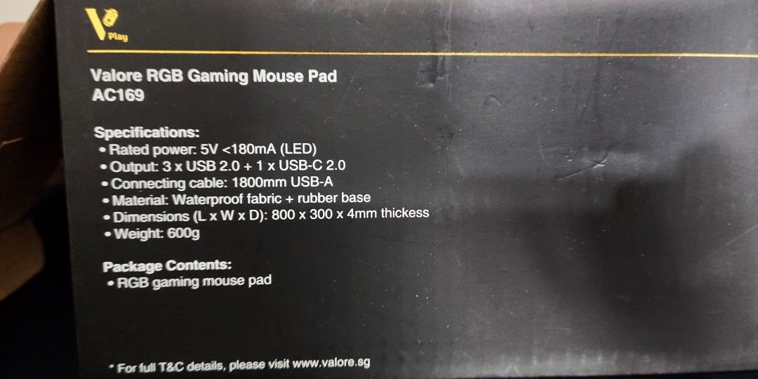 Valore rgb gaming mouse pad, Computers & Tech, Parts & Accessories ...