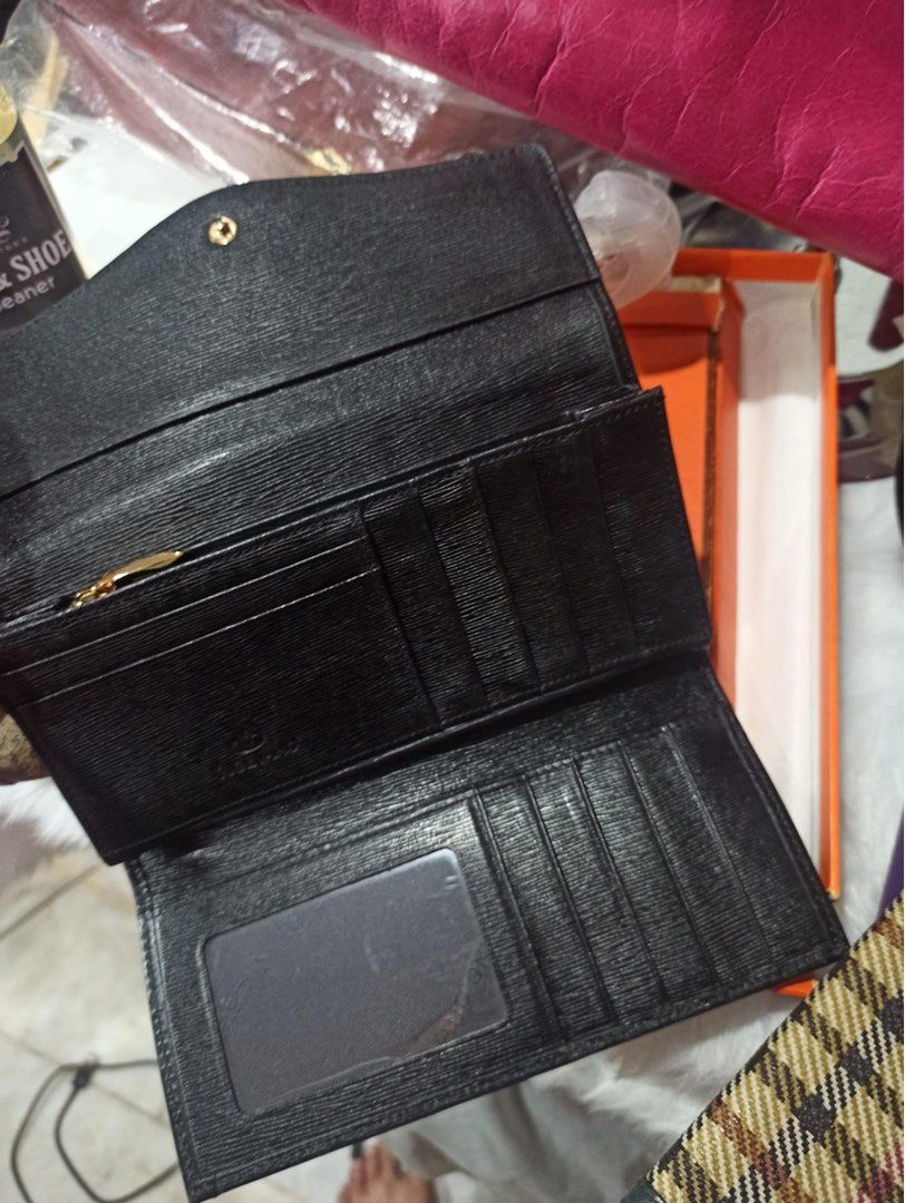 Vigevano Black Long Wallet, Women's Fashion, Bags & Wallets, Wallets ...