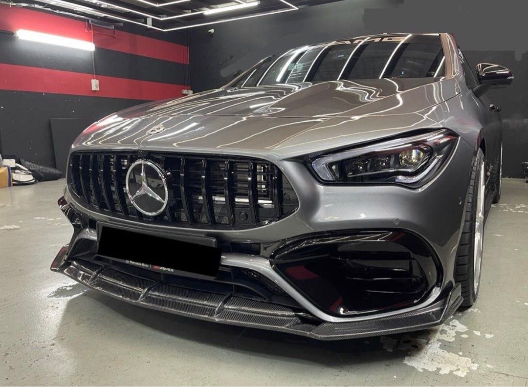 W118 CLA45 Carbon Fibre Front Lip, Side Lip, Spoiler for CLA AMG line ...