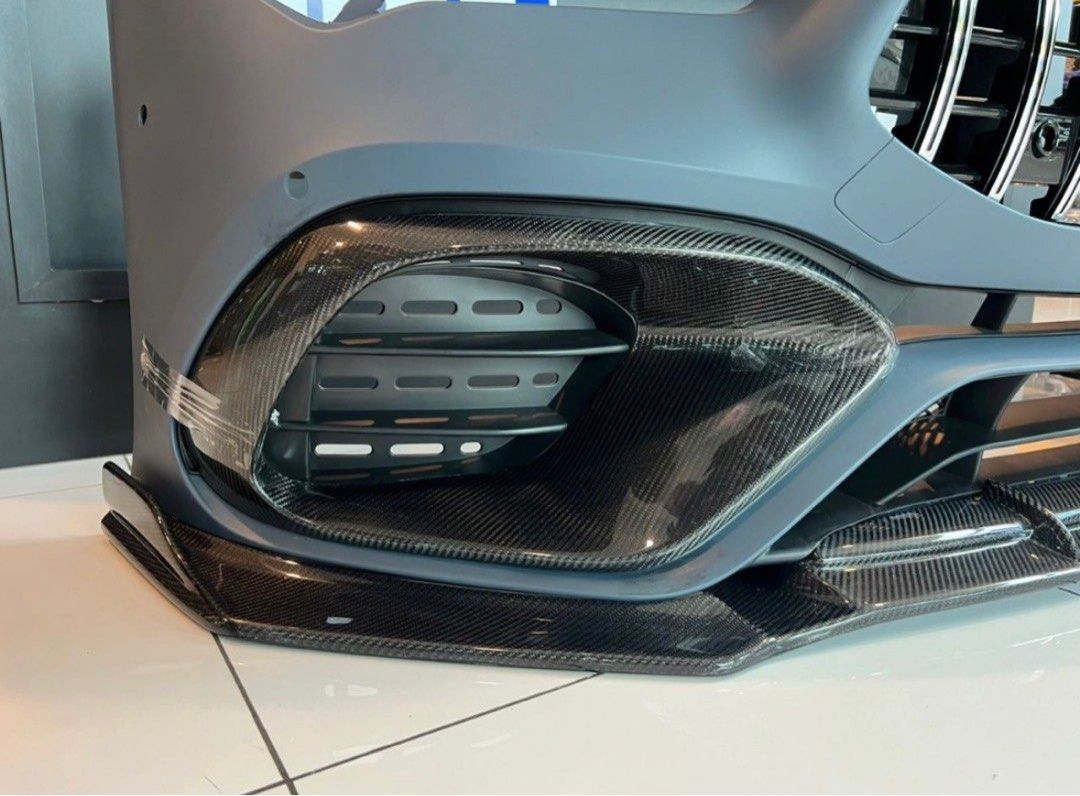 W118 CLA45 Carbon Fibre Front Lip, Side Lip, Spoiler for CLA AMG line ...