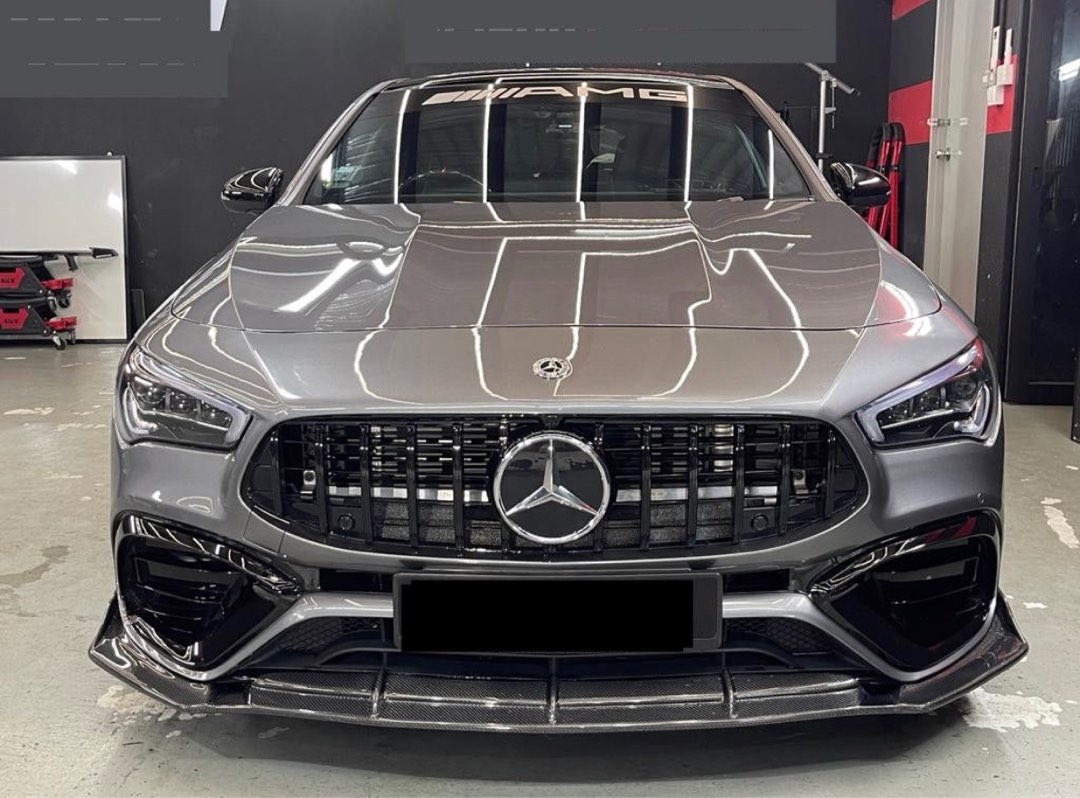 W118 CLA45 Carbon Fibre Front Lip, Side Lip, Spoiler for CLA AMG line ...