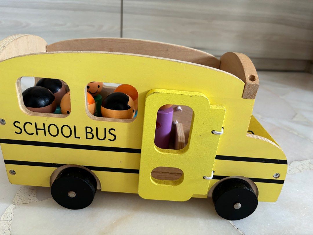 Wooden toy bus and abacus, Babies & Kids, Infant Playtime on Carousell