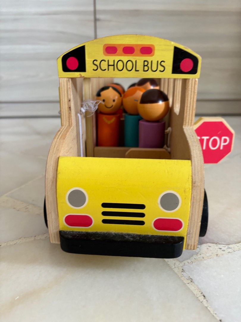 Wooden toy bus and abacus, Babies & Kids, Infant Playtime on Carousell