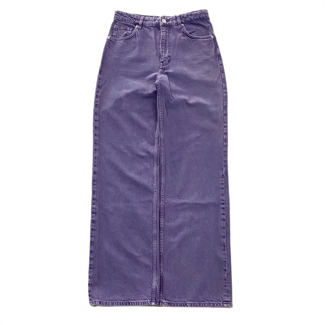 Y2K ZARA BAGGY JEANS PANTS - LILAC PURPLE (LIKE NEW), Fesyen Pria, Pakaian , Bawahan di Carousell