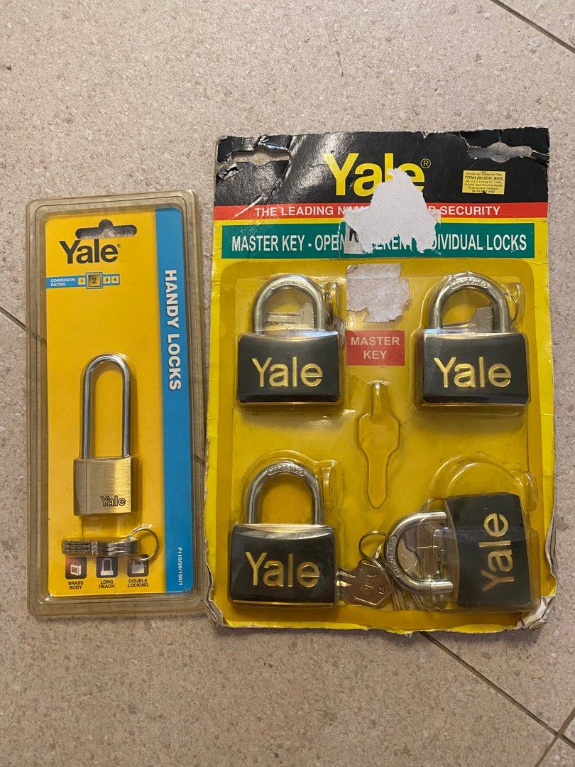 Yale Padlock with individual and master key, Furniture & Home Living ...